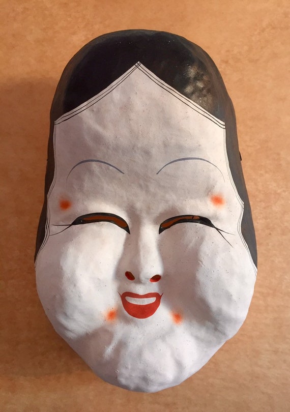 Japanese Papiér Maché Dance Mask - Gem