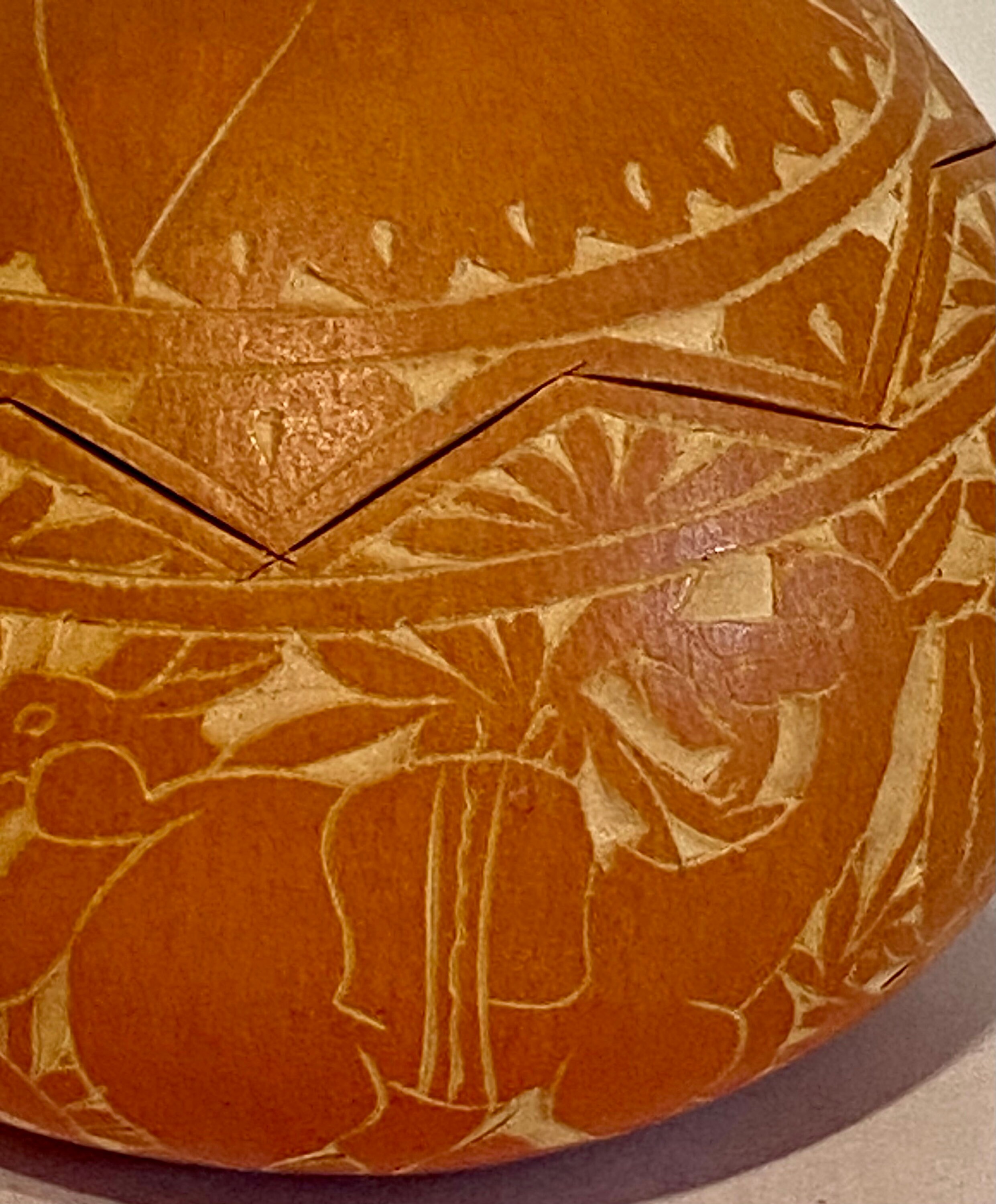 Peruvian Carved Gourd Box With Lid - Etsy