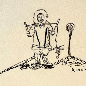 USA Alaskan Plate. Inuit - Eskimo Native Ice Fishing - Etsy