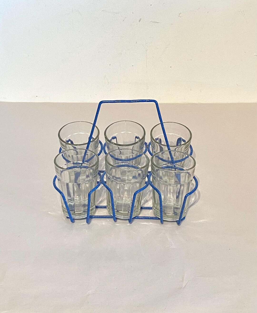Indian Chai Glasses Set/6 With Wire Carrier - Etsy