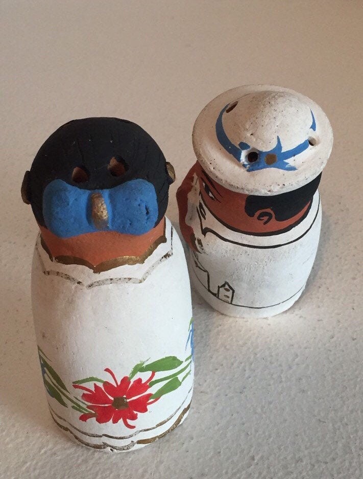 Mexican Vintage Clay Salt & Pepper Shakers | Etsy