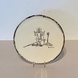 USA Alaskan Plate. Inuit - Eskimo Native Ice Fishing - Etsy