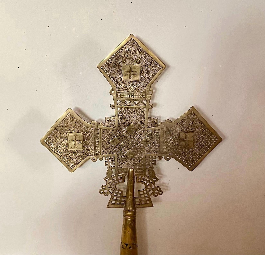Ethiopian Coptic - Axum Processional Cross W/handmade Stand - Etsy