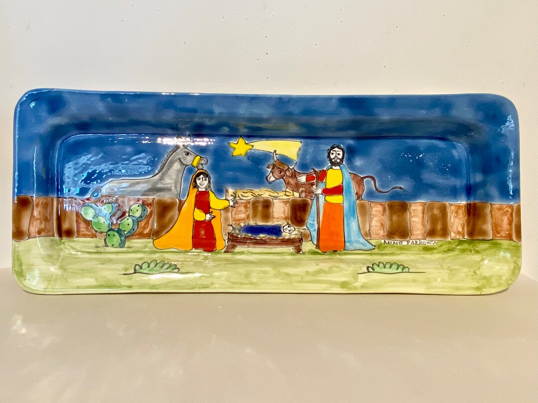 Italian Pottery Nativity Platter by Nino Perrucca - Etsy