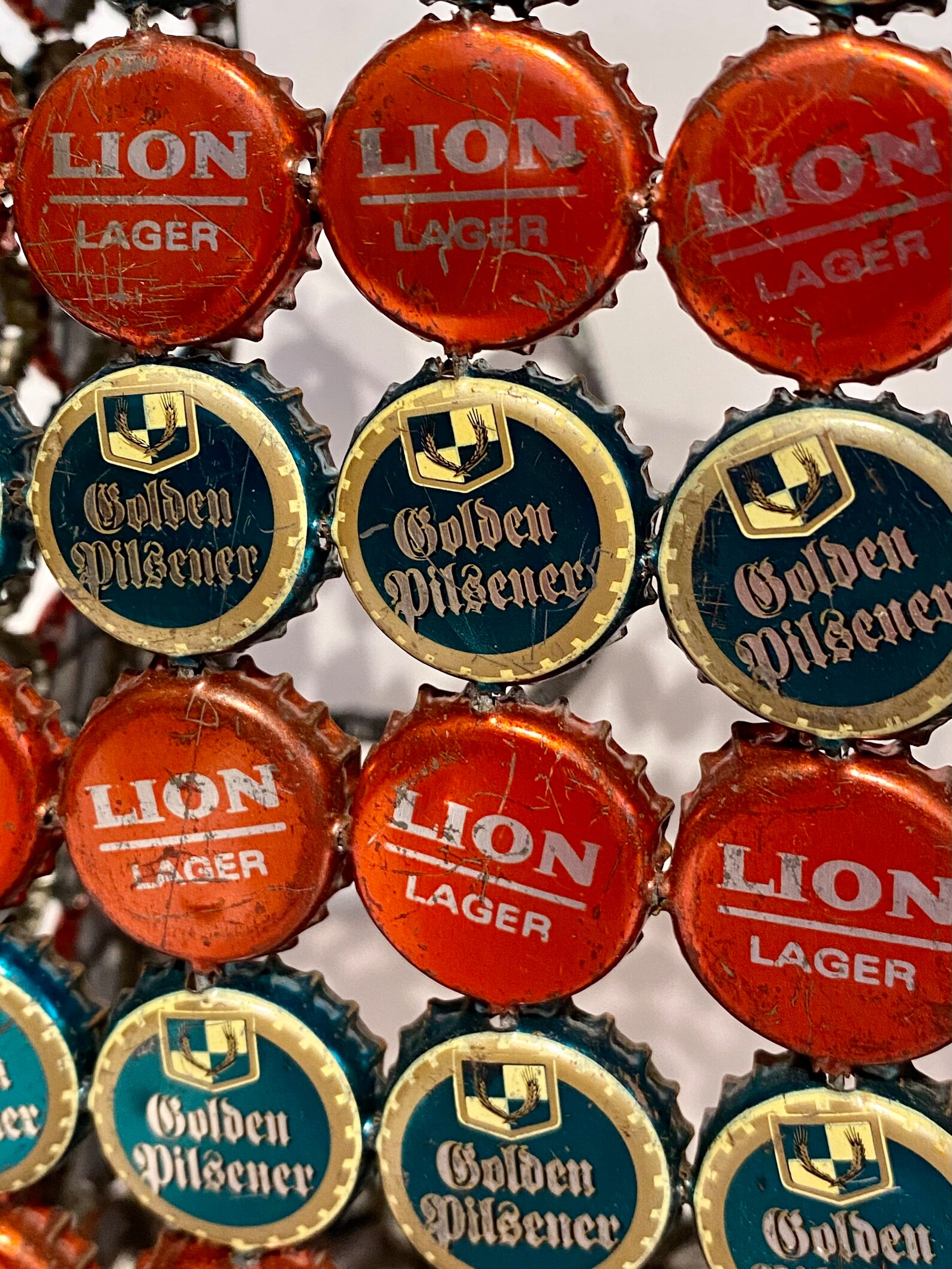 Zimbabwe Recycled Lion Larger & Golden Pilsner Bottle Cap Basket - Etsy