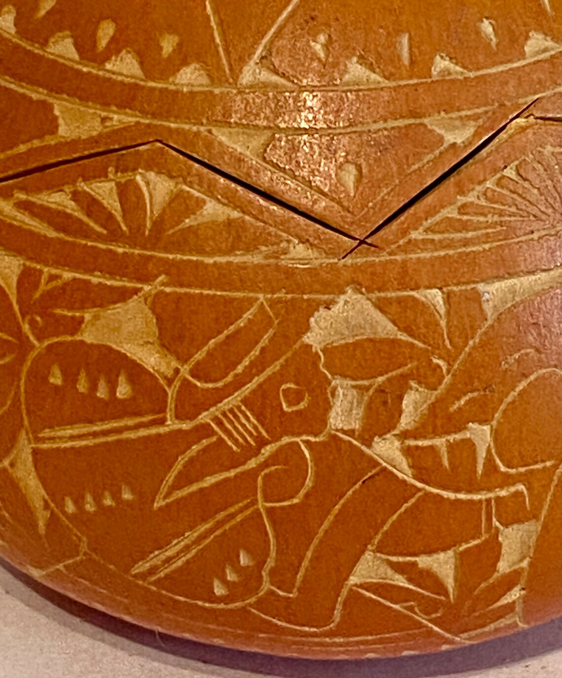 Peruvian Carved Gourd Box With Lid - Etsy