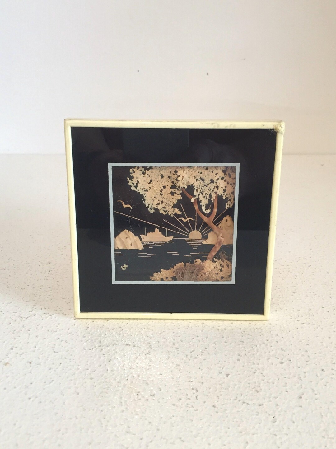 Japanese Cork Collage Art Painting - Etsy
