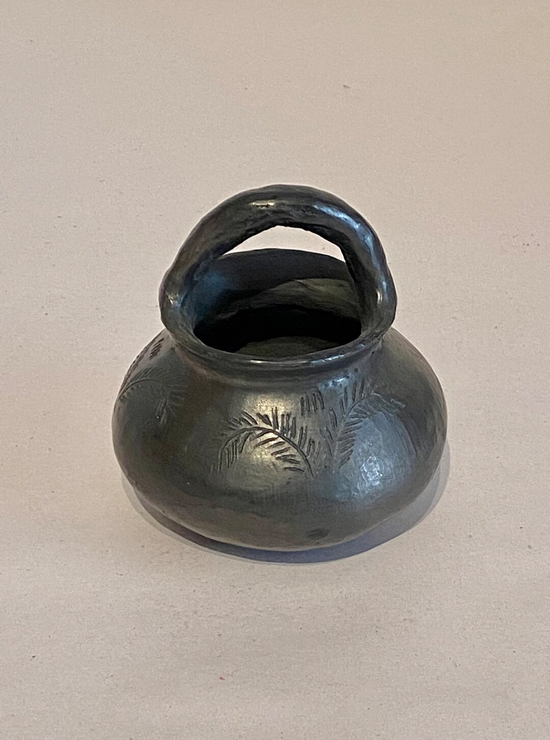 Mexican Oaxacan Small Black Clay Olla Pot With Handle - Etsy