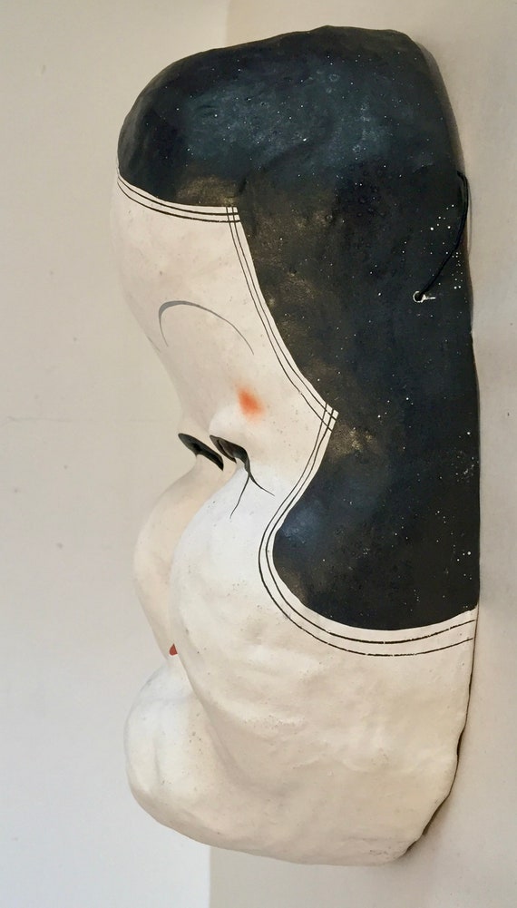 Japanese Papiér Maché Dance Mask - Gem