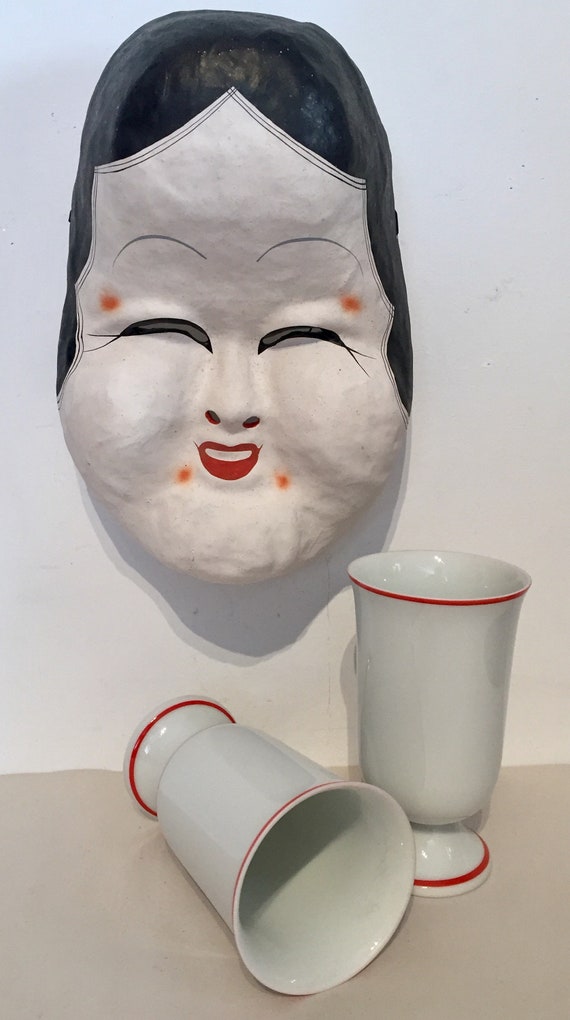 Japanese Papiér Maché Dance Mask - Gem