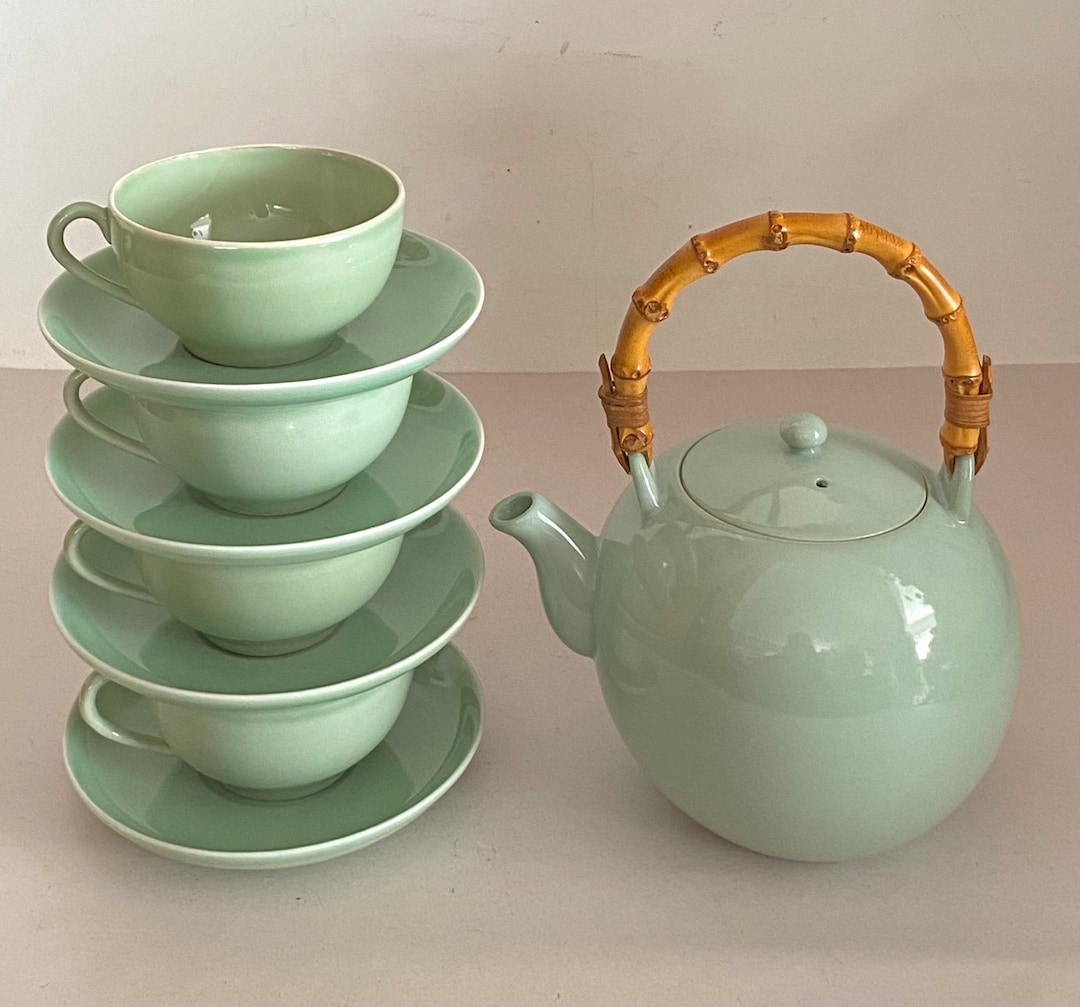 Japanese Noritake - Morimura Teapot With Cups and Saucers Set/4 - Etsy