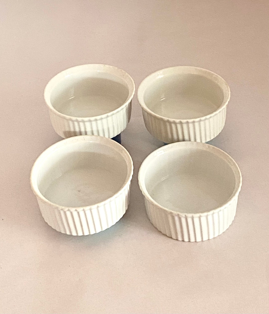White Ceramic Ramekins Set/4 - Etsy