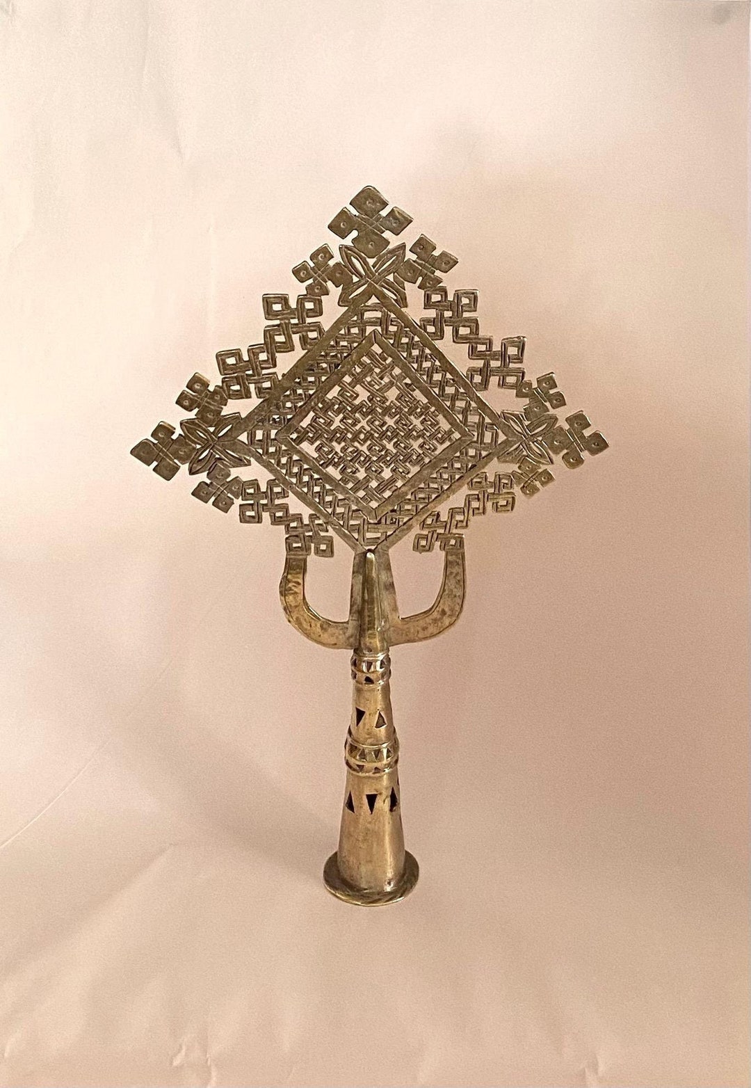 Ethiopian Coptic - Axum Processional Cross W/handmade Stand - Etsy