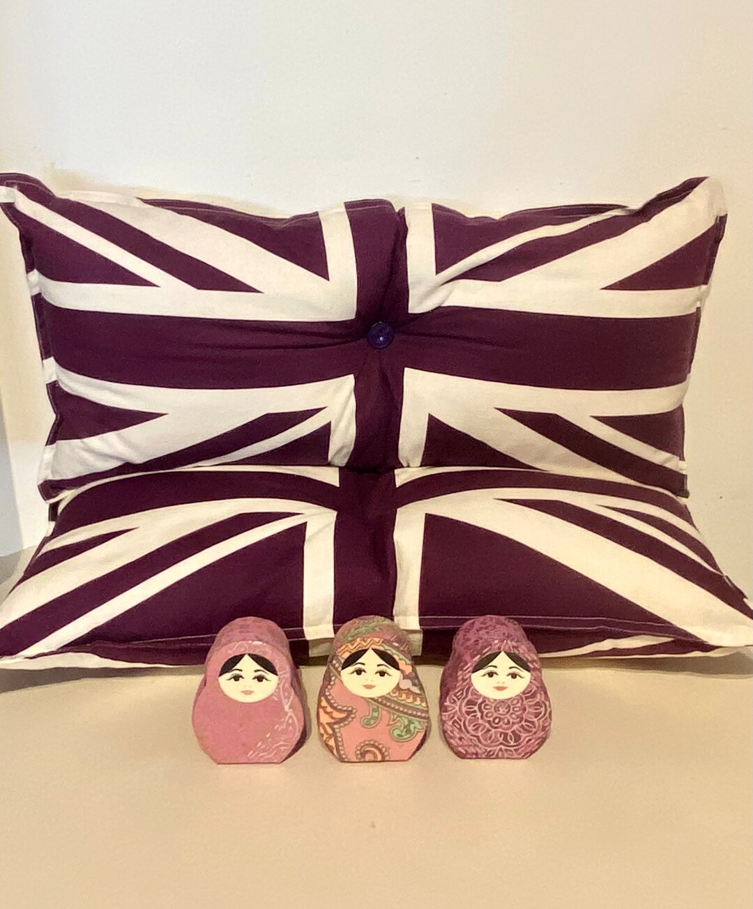 Hand Embellished Purple Union Jack Cushions Set/2 - Etsy