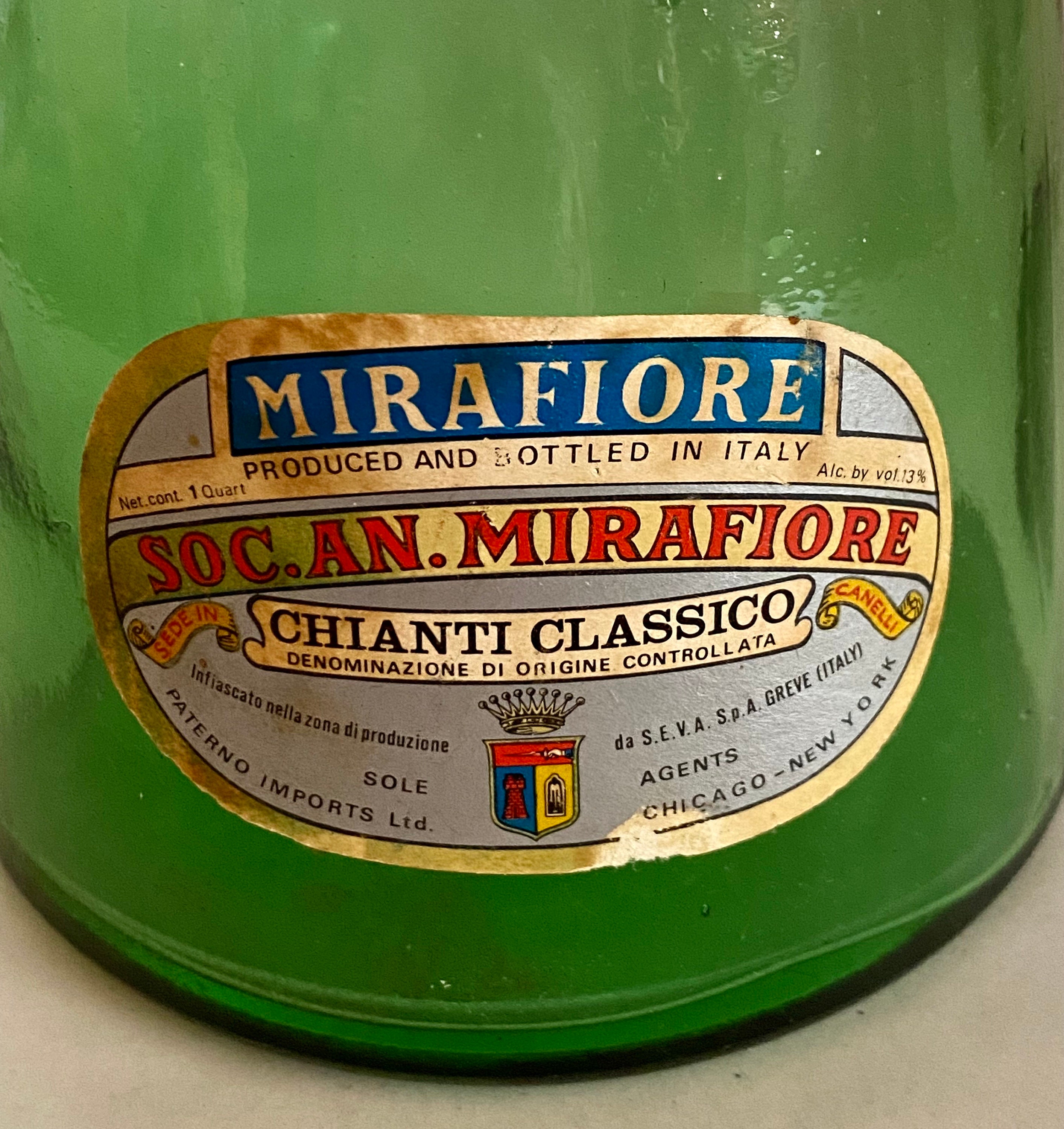 Italian Mirafiore Chianti Green Glass Wine Carafe - Etsy