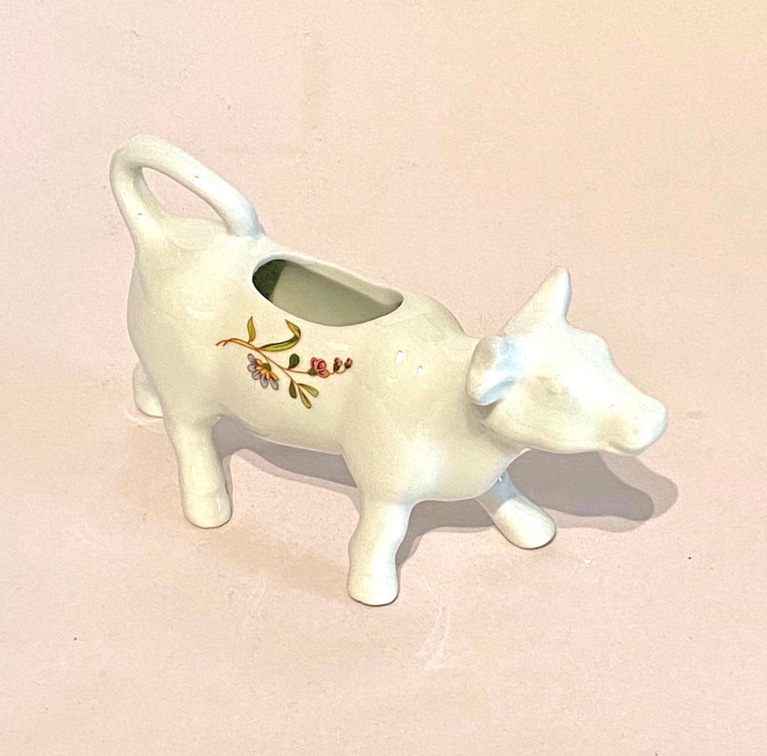White Porcelain Cow Cream Pitcher - Etsy