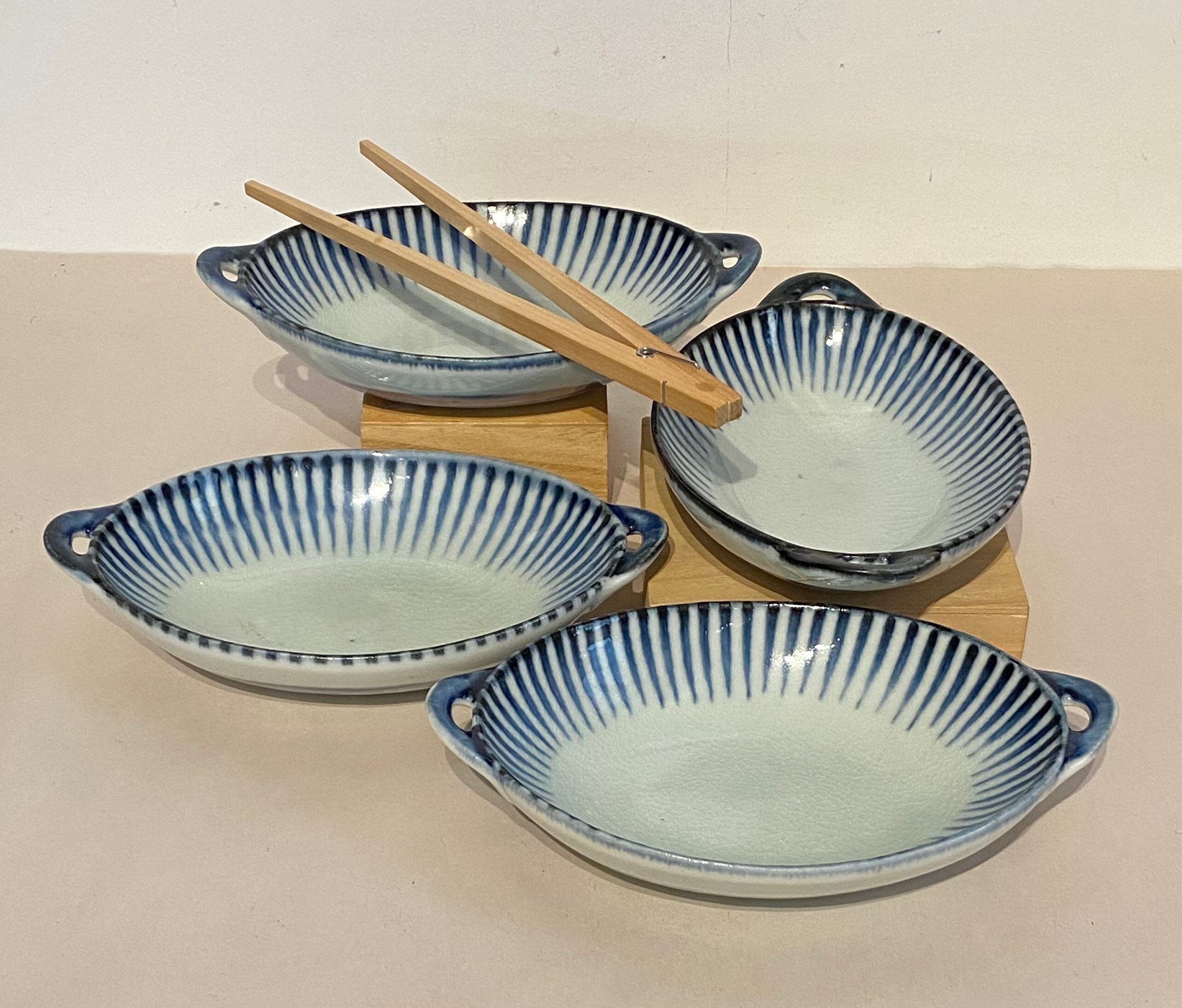 Japanese Blue & White Ceramic Bowl/trays Set/4 - Etsy