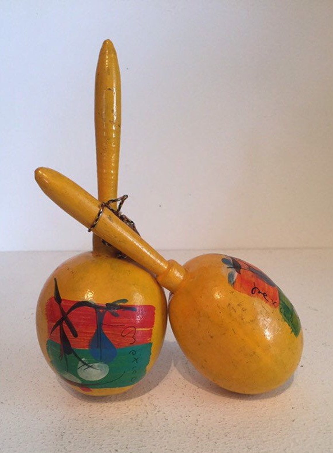 Mexican Vintage Yellow Maracas - Etsy