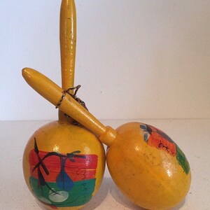 Mexican Vintage Yellow Maracas - Etsy