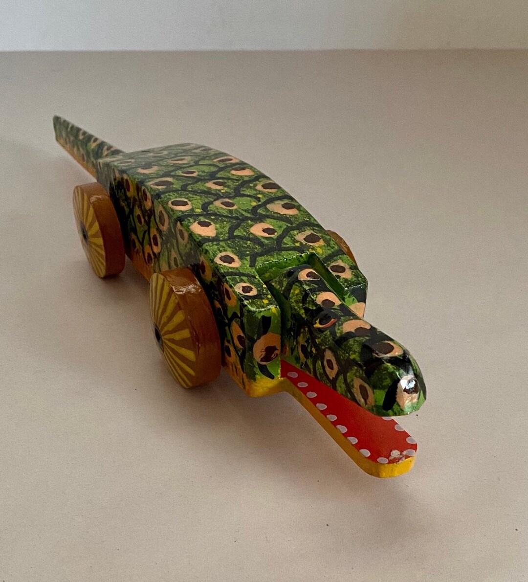 Indian Benares Wooden Crocodile Push Toy - Etsy