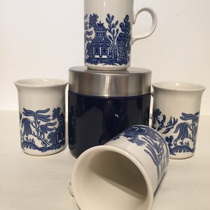 English Blue Willow Vintage Mugs Set 4 - Etsy