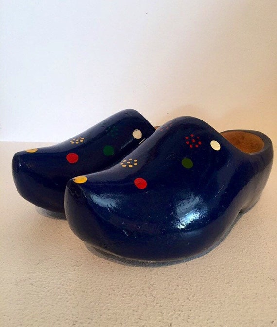 Wooden Dutch Clogs Wall Decor Hand Painted - Gem