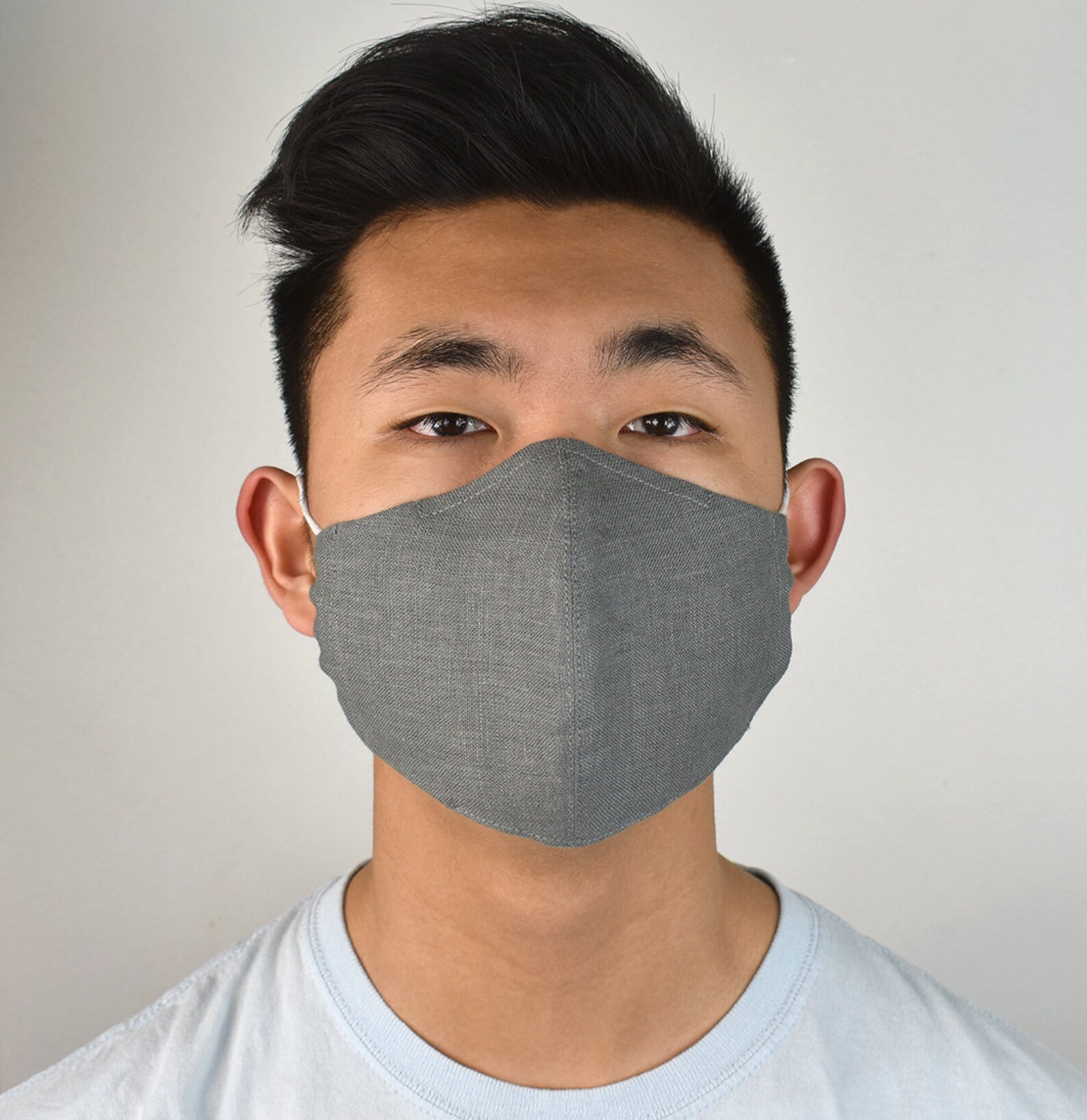 Linen Cotton 2 Layer Face Mask / Easy Breath / Filter Pockets - Etsy