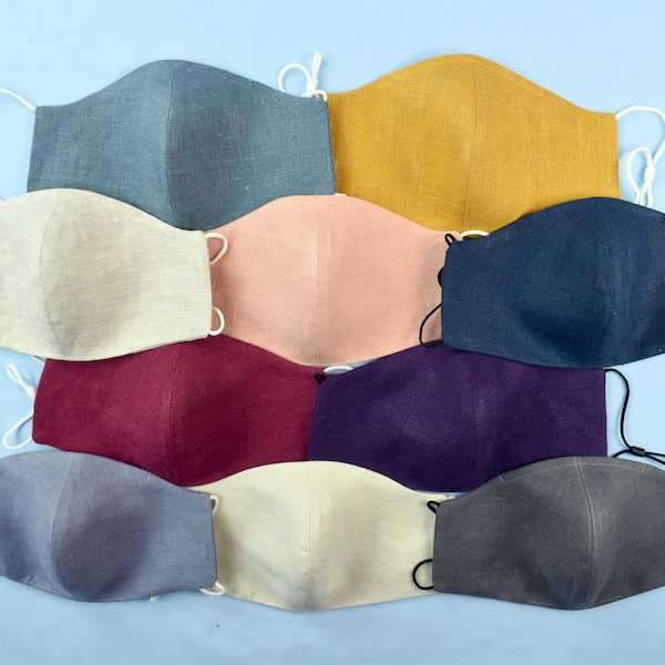 Linen Face Mask - Etsy