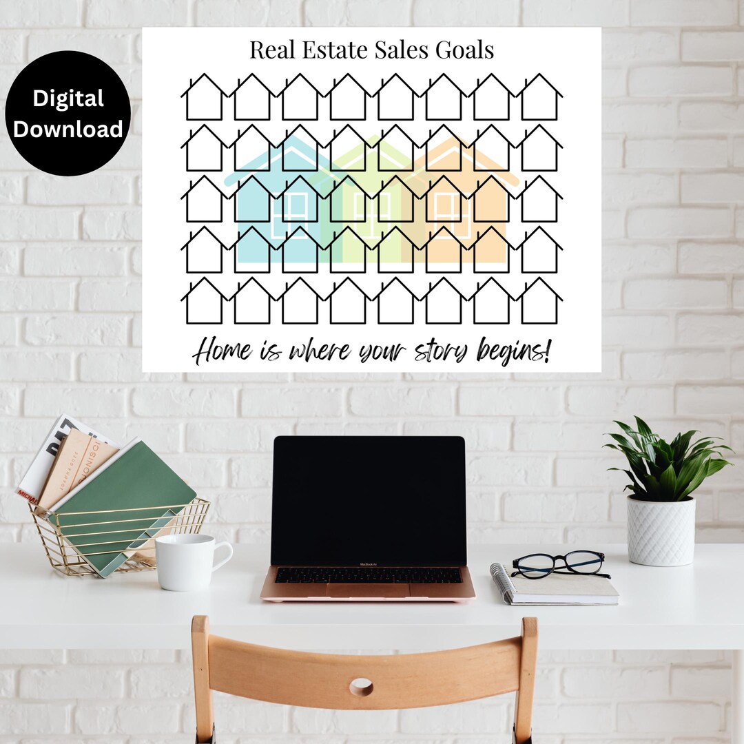 Real Estate Sales Goal Tracker Printable | 40-home Coloring Chart ...