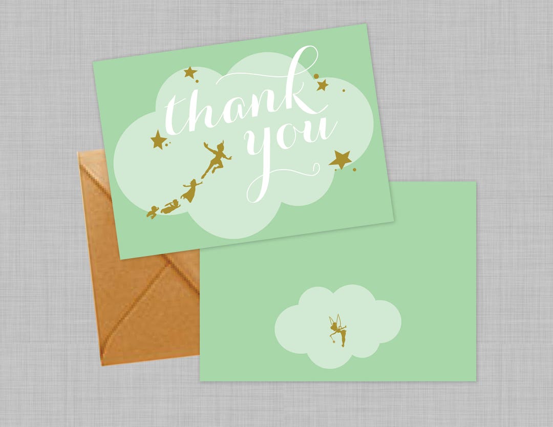 Downloadable Peter Pan Folded Thank You Card - Etsy
