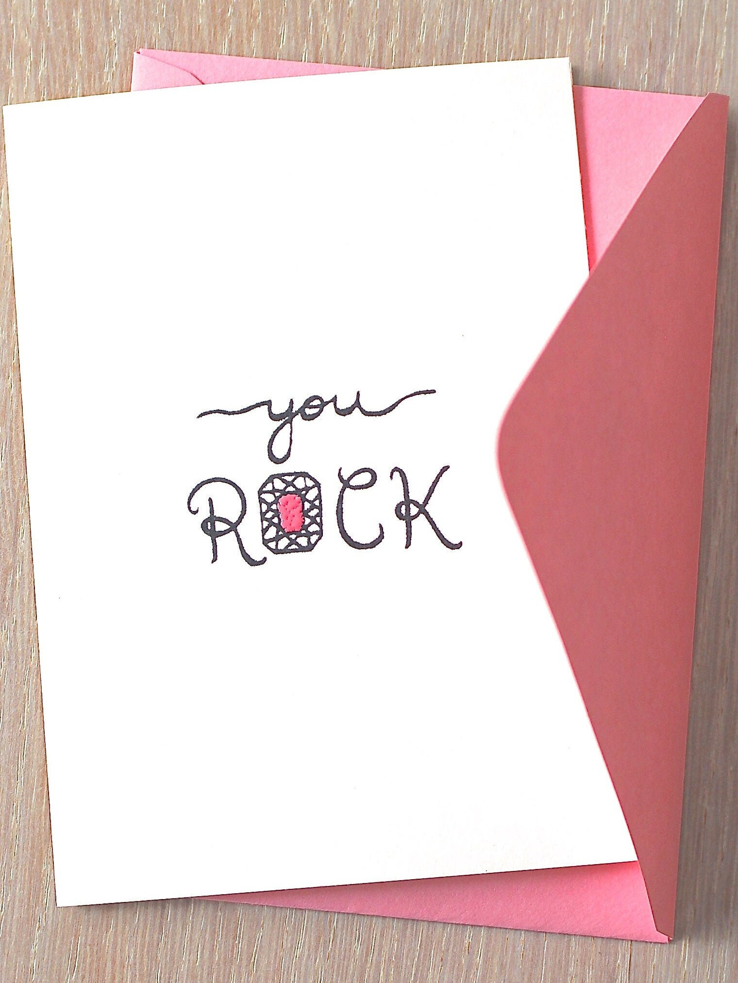You Rock Card Thank You Diamond Card With Diamond Card With - Etsy ...