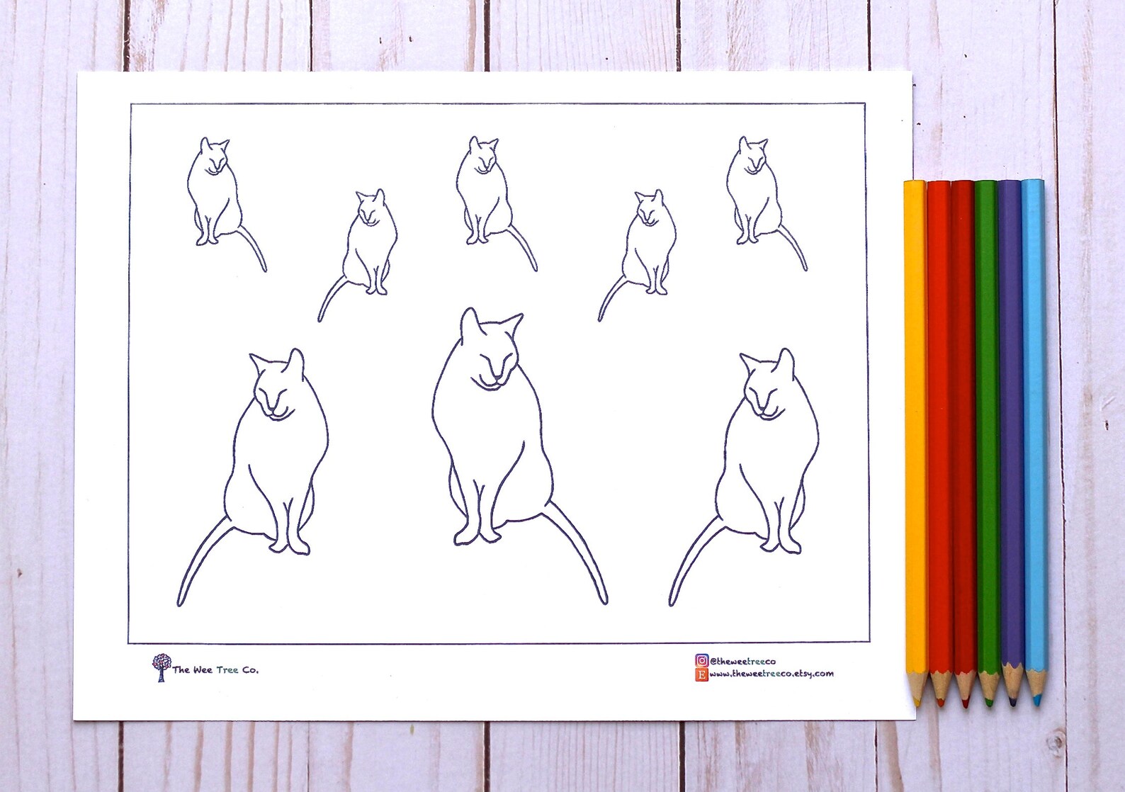 Printable Colouring Placemat, Cat Colouring Picture, Coloring Activity ...