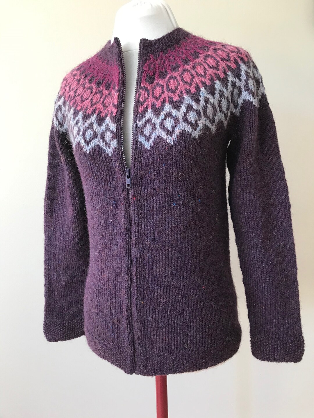 Hand Knit Icelandic Design Cardigan Sweater - Etsy