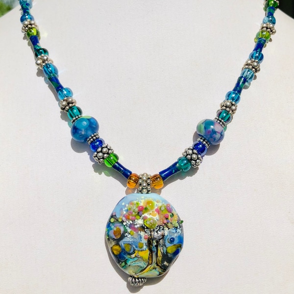 Lampwork Bead Necklace - Etsy