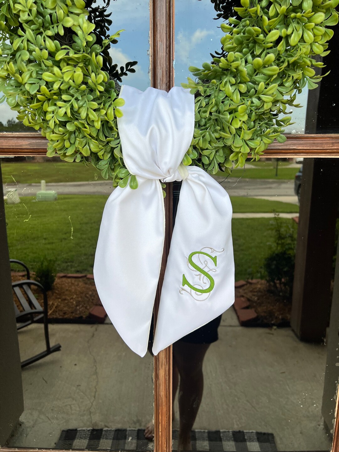Fancy Monogram Wreath Sash - Etsy