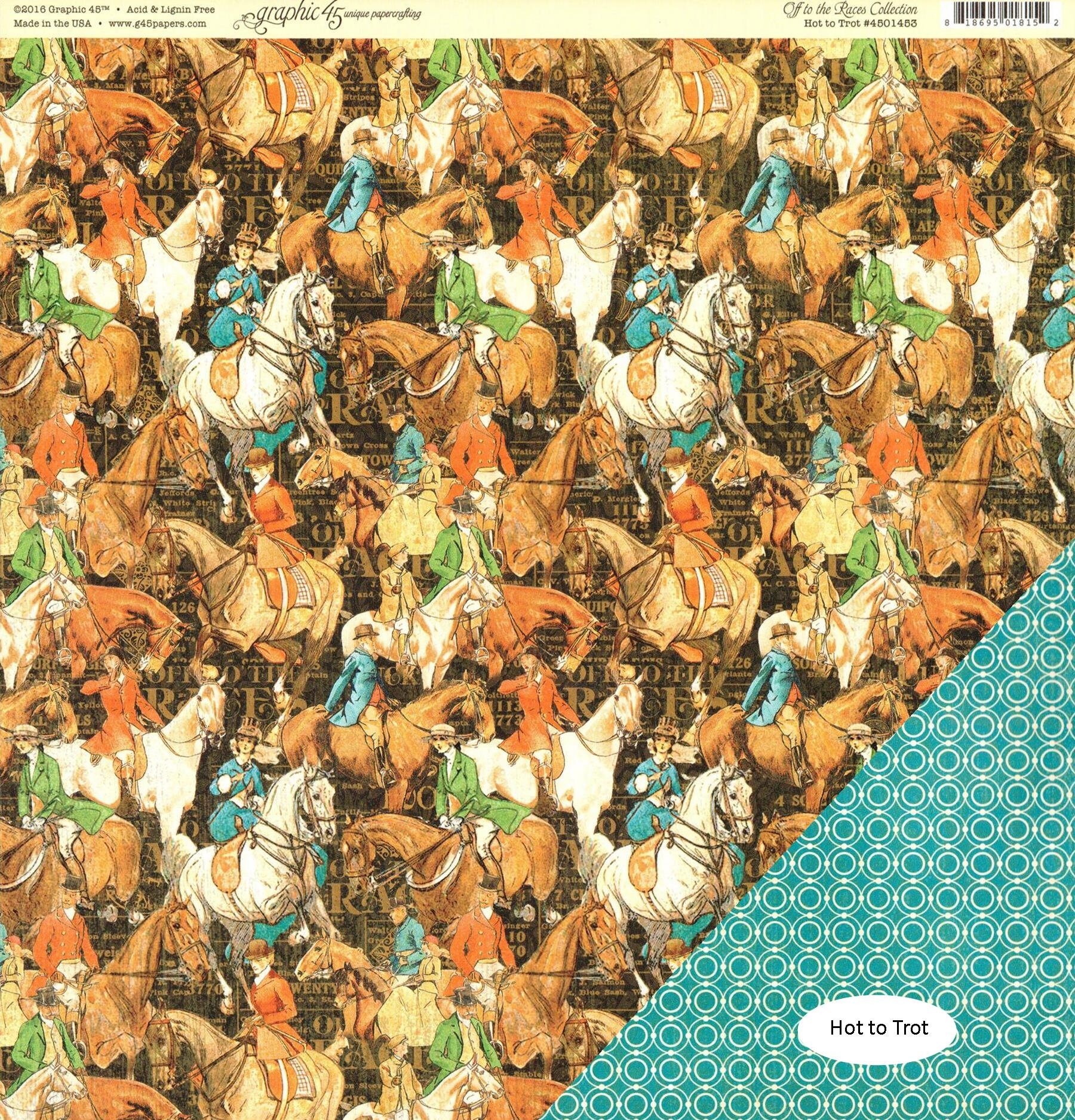 Graphic 45 off to the Races 12x12 Double-sided Loose Sheets - Etsy