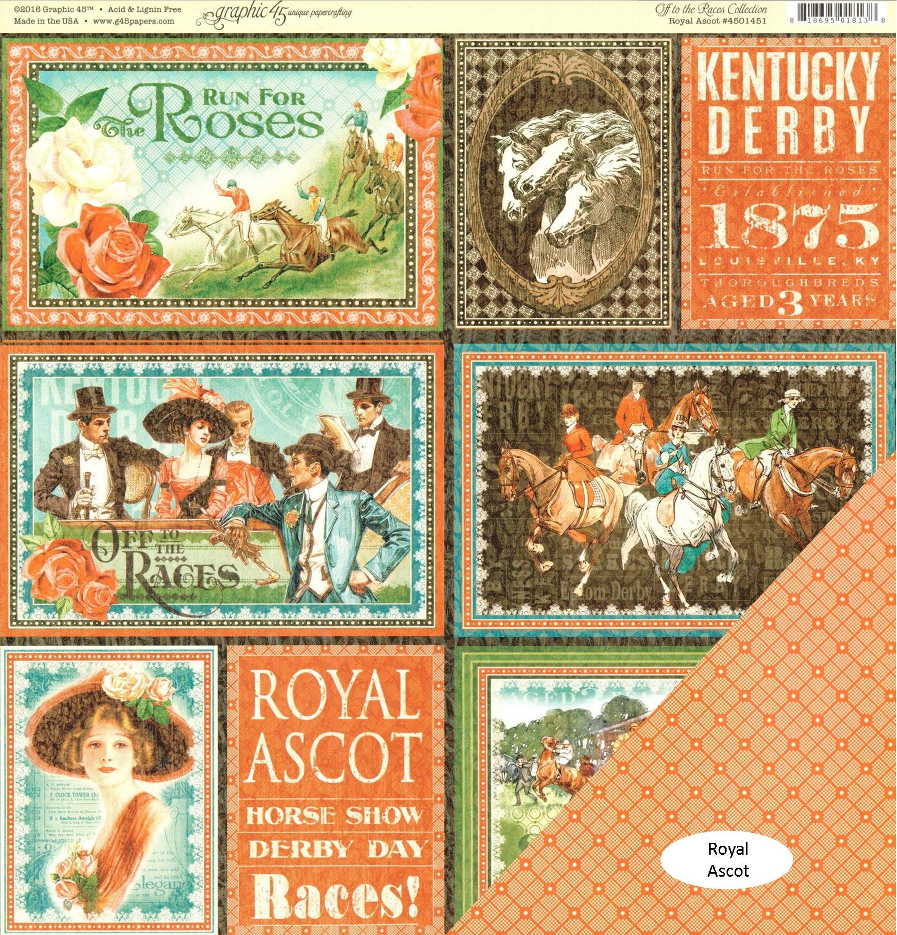 Graphic 45 off to the Races 12x12 Double-sided Loose Sheets - Etsy