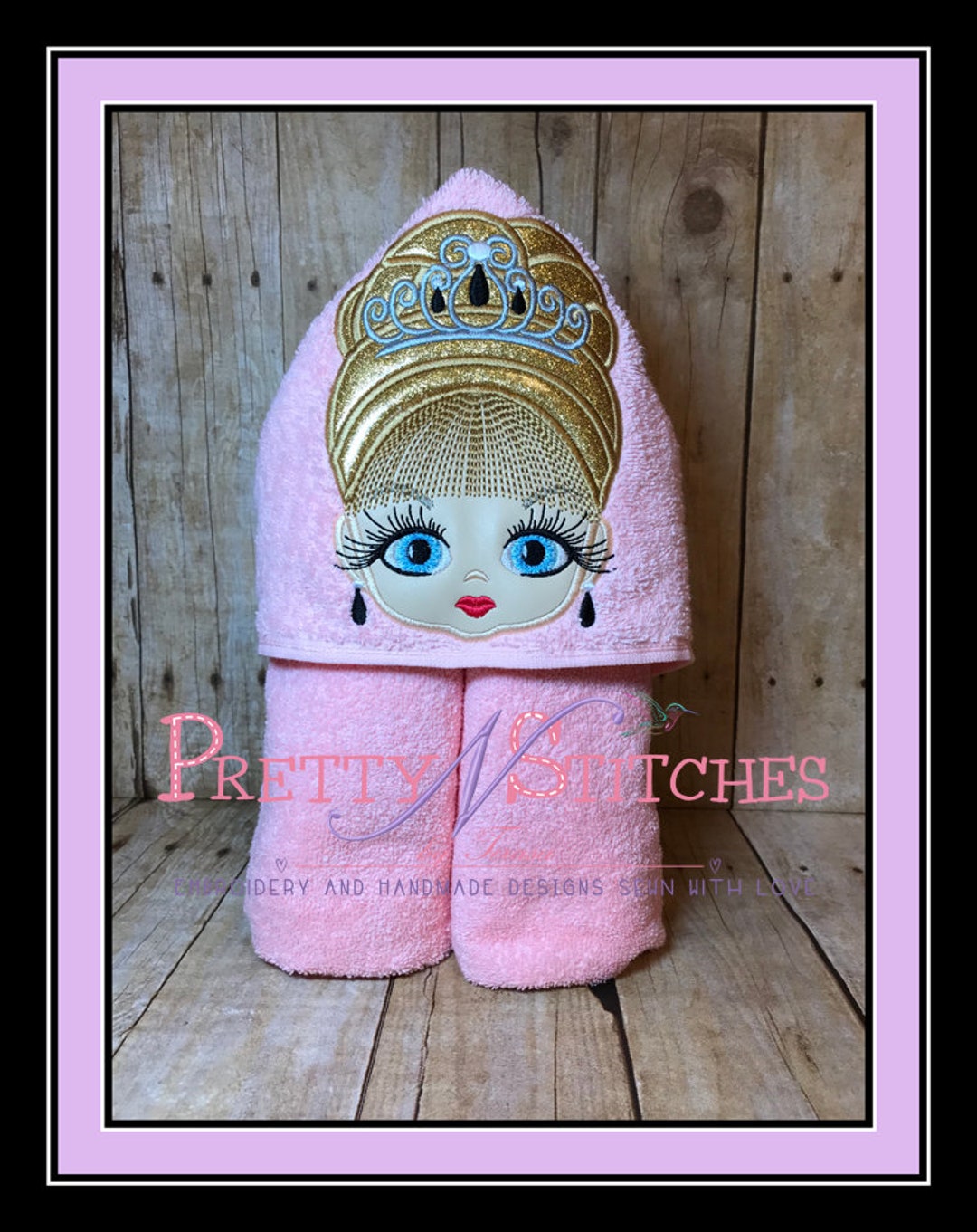 Big Eyed Beauty Princess Karen Applique Embroidery Design for 3X3.92 ...