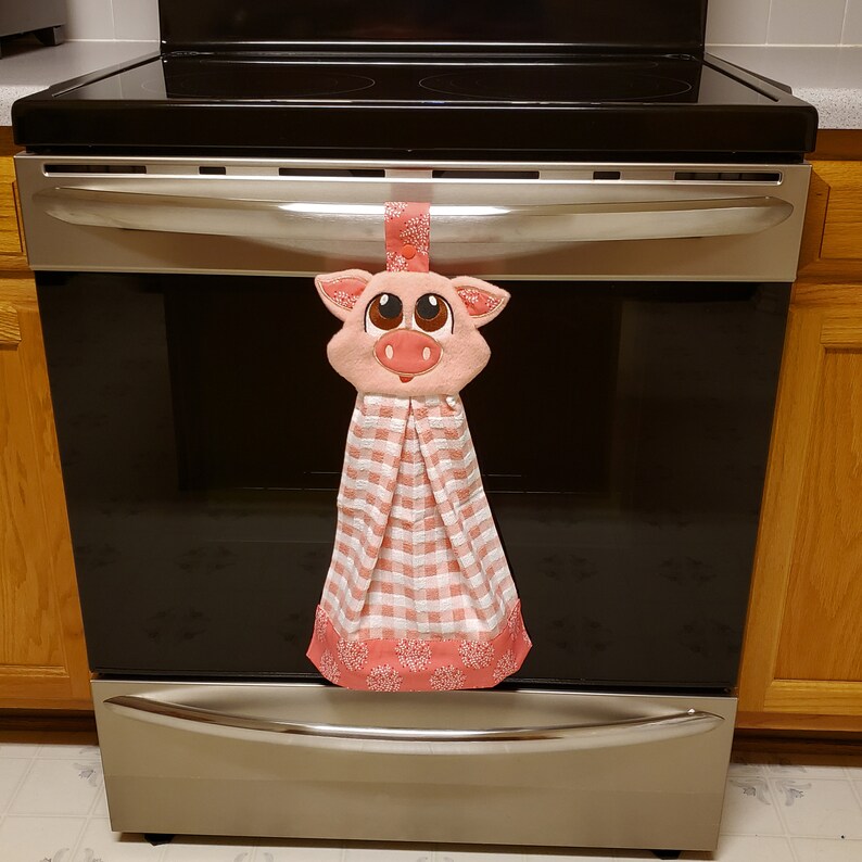 In the Hoop Pig Towel Topper Embroidery Design Includes 3 - Etsy