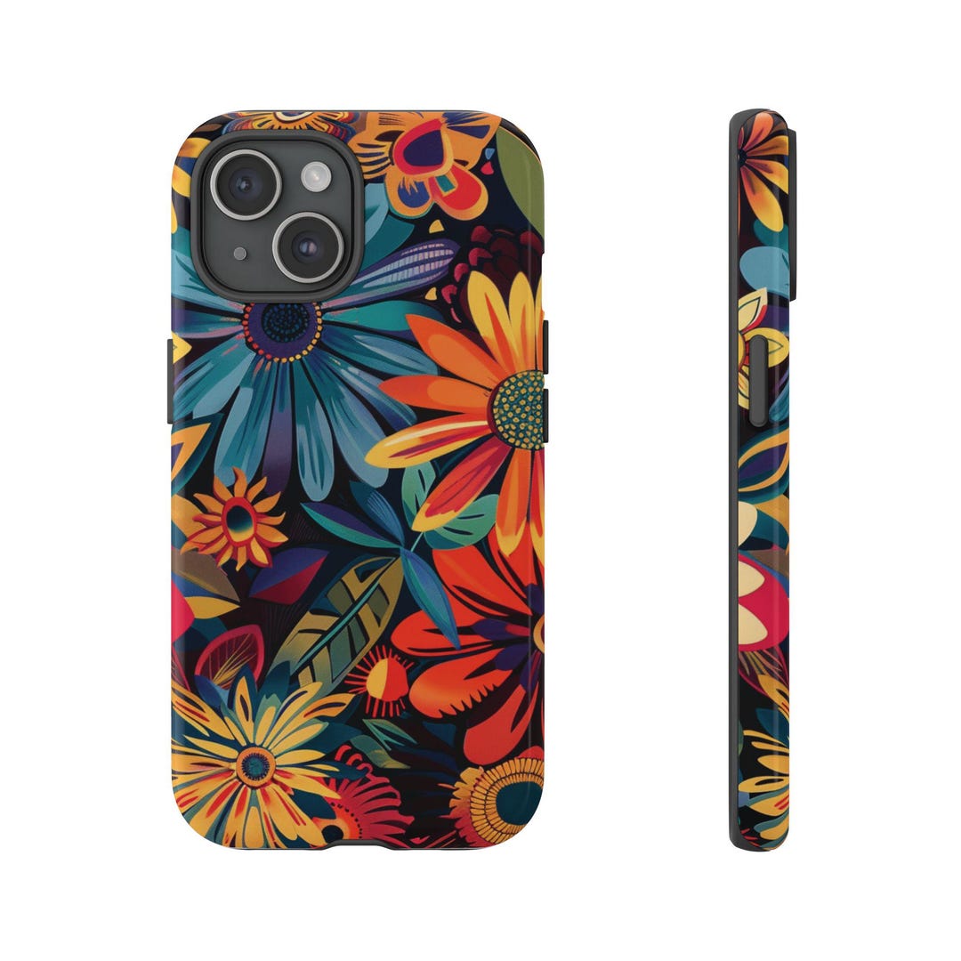 Retro Watercolor Daisies Bohemian Style Floral Design Tough Protective ...