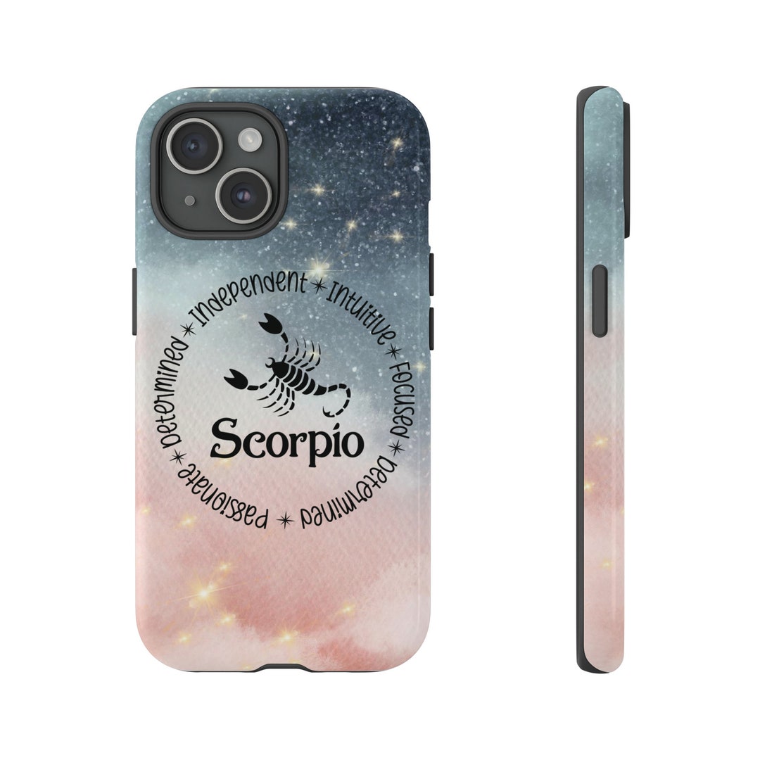 Scorpio Horoscope Sign - Blue & Pink Starry Sky - Tough Phone Case for ...