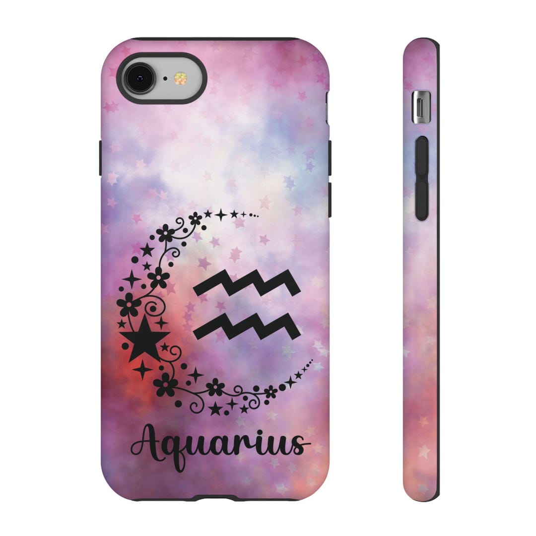 Aquarius Sign Horoscope - Purple Starry Sky - Tough Phone Case for ...