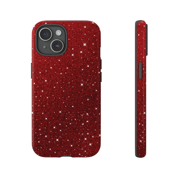 Red Sparkle Phone Case - Etsy
