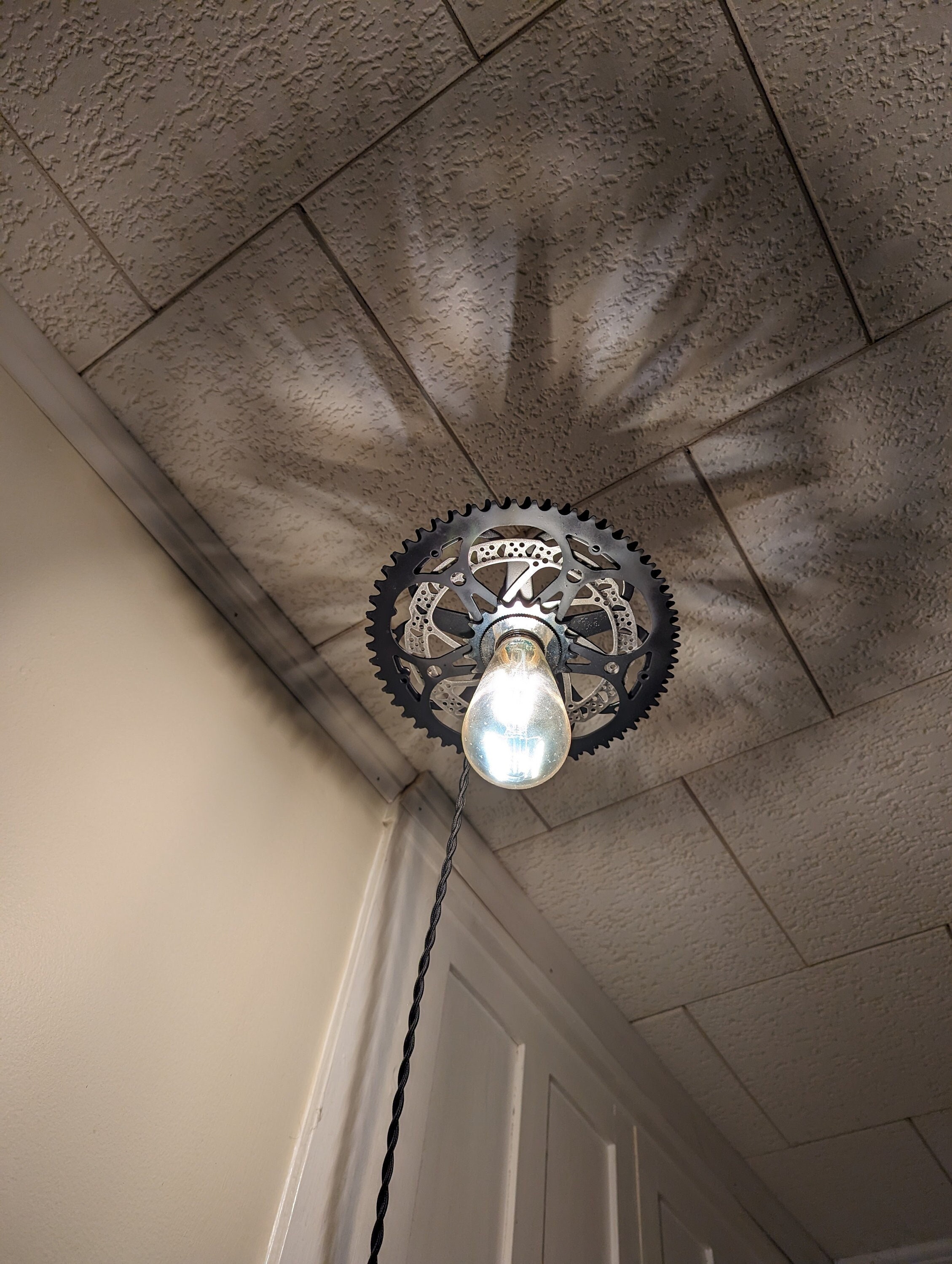 Steam Punk Gear Pendant Light or Swag Fixture From Bike Sprocket ...