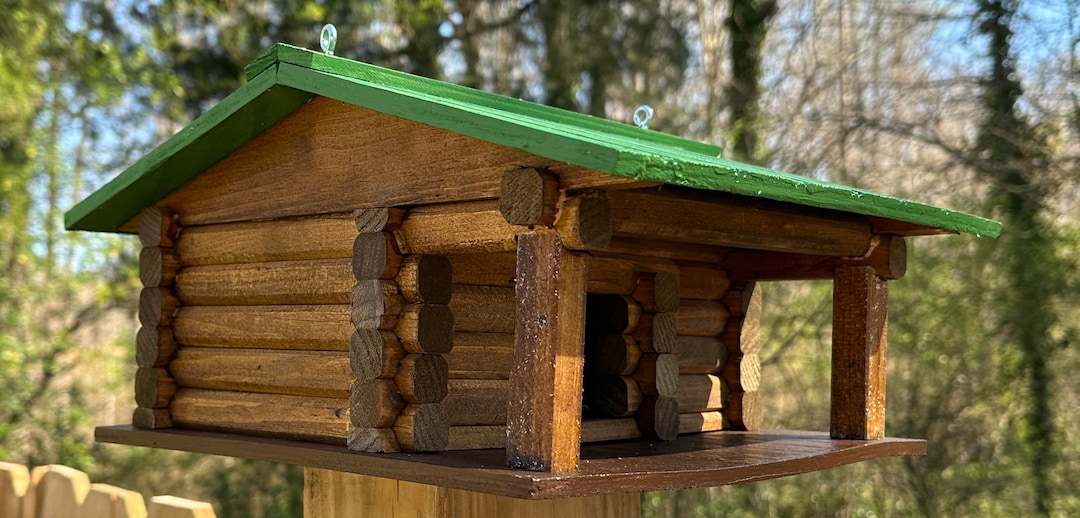 Rustic Log Cabin Bird House - Etsy