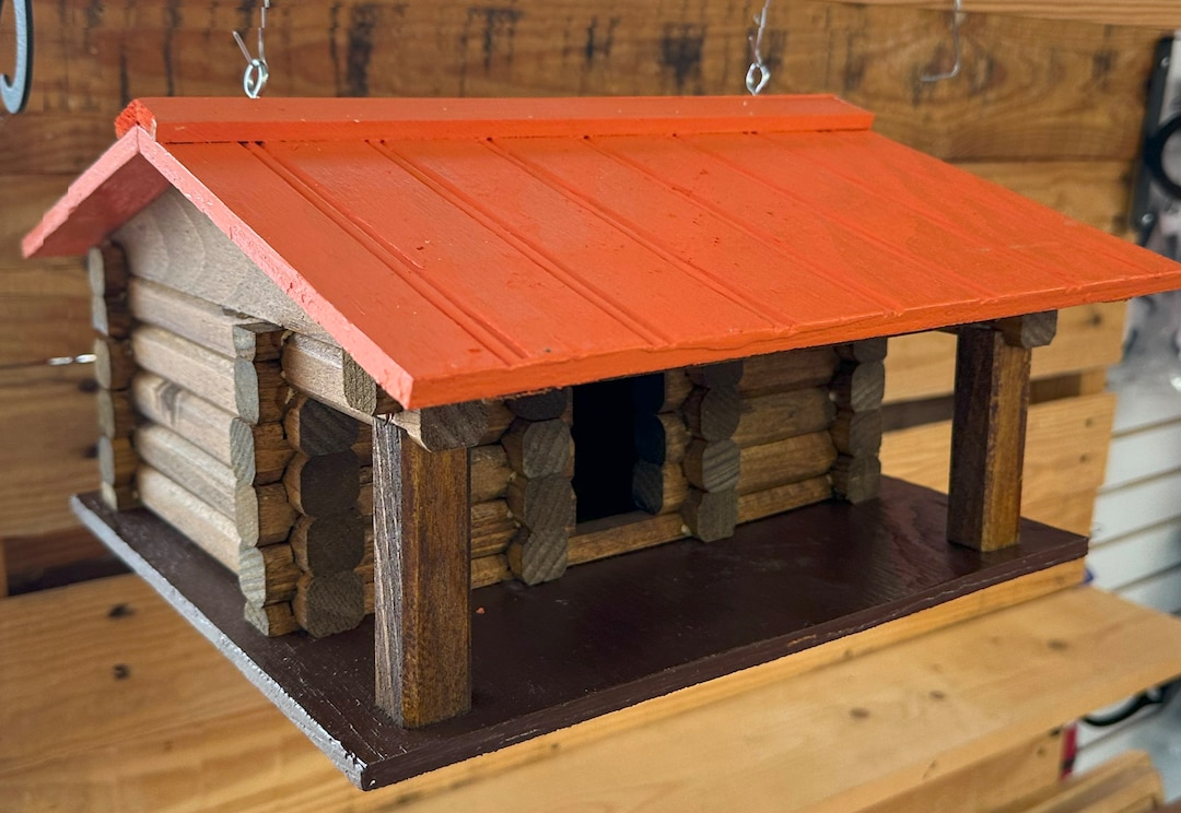 Rustic Log Cabin Bird House - Etsy