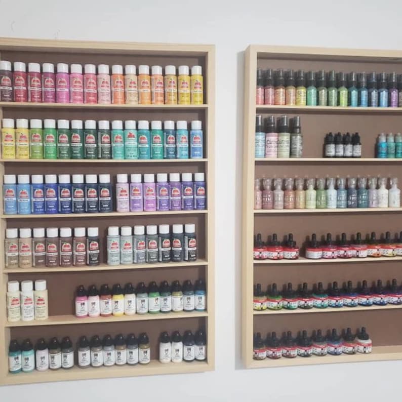 Large Paint / Display Shelf - Craft Paint Spacing - Etsy