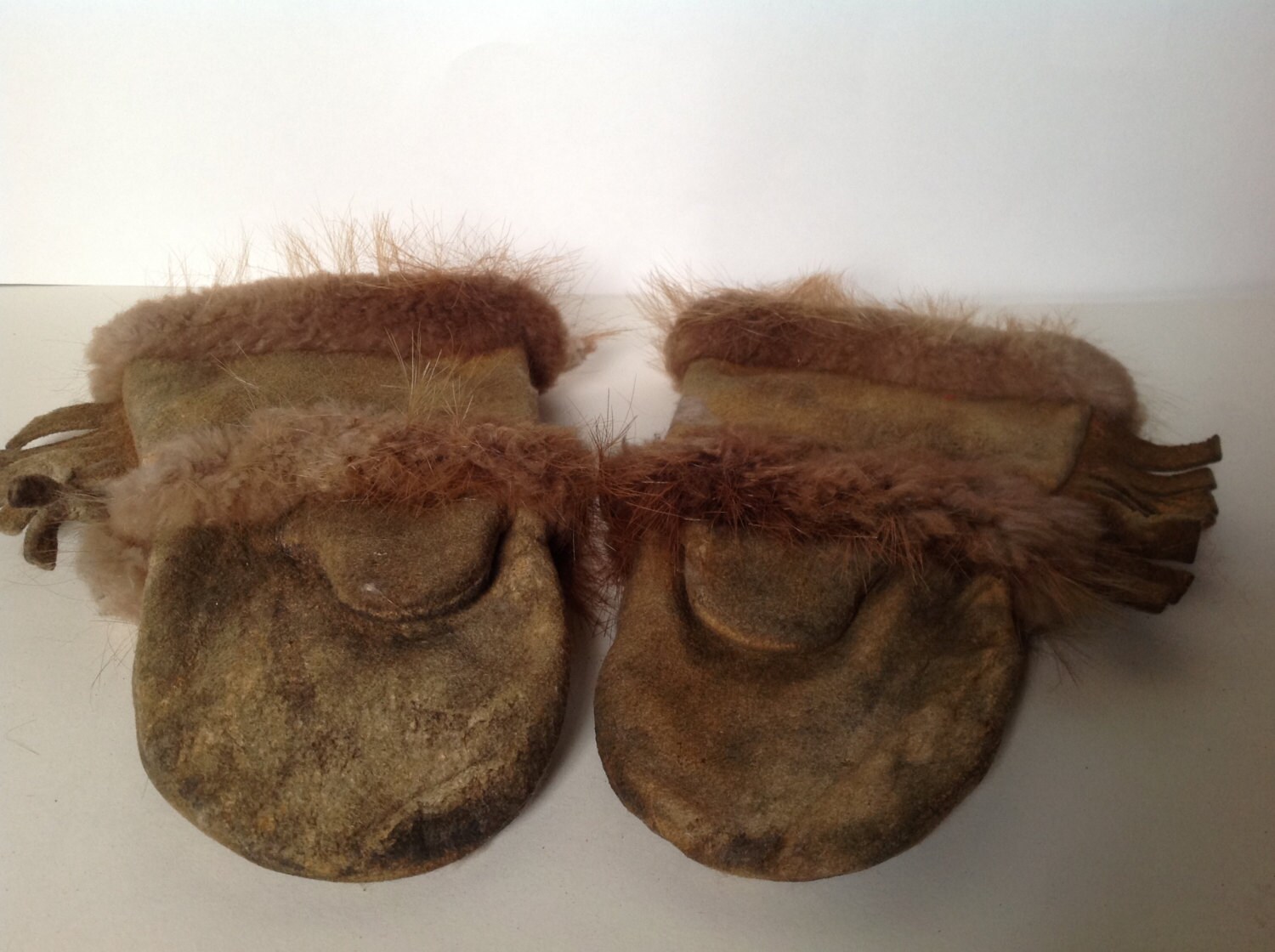 Vintage Antique Native American Mittens/beaded Leather Gauntlet Mitts ...