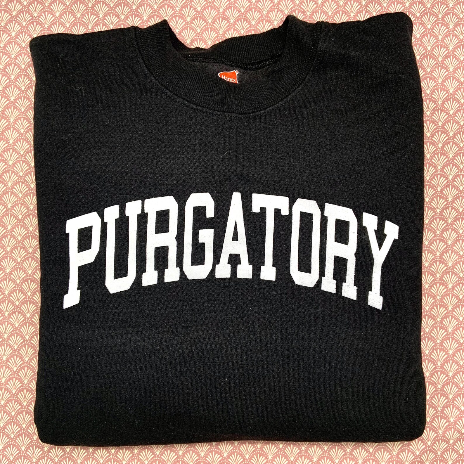 Purgatory Crew Neck Varsity College Sweatshirt Black - Etsy