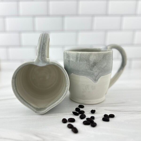 Ceramic Heart Shaped Mug - Etsy
